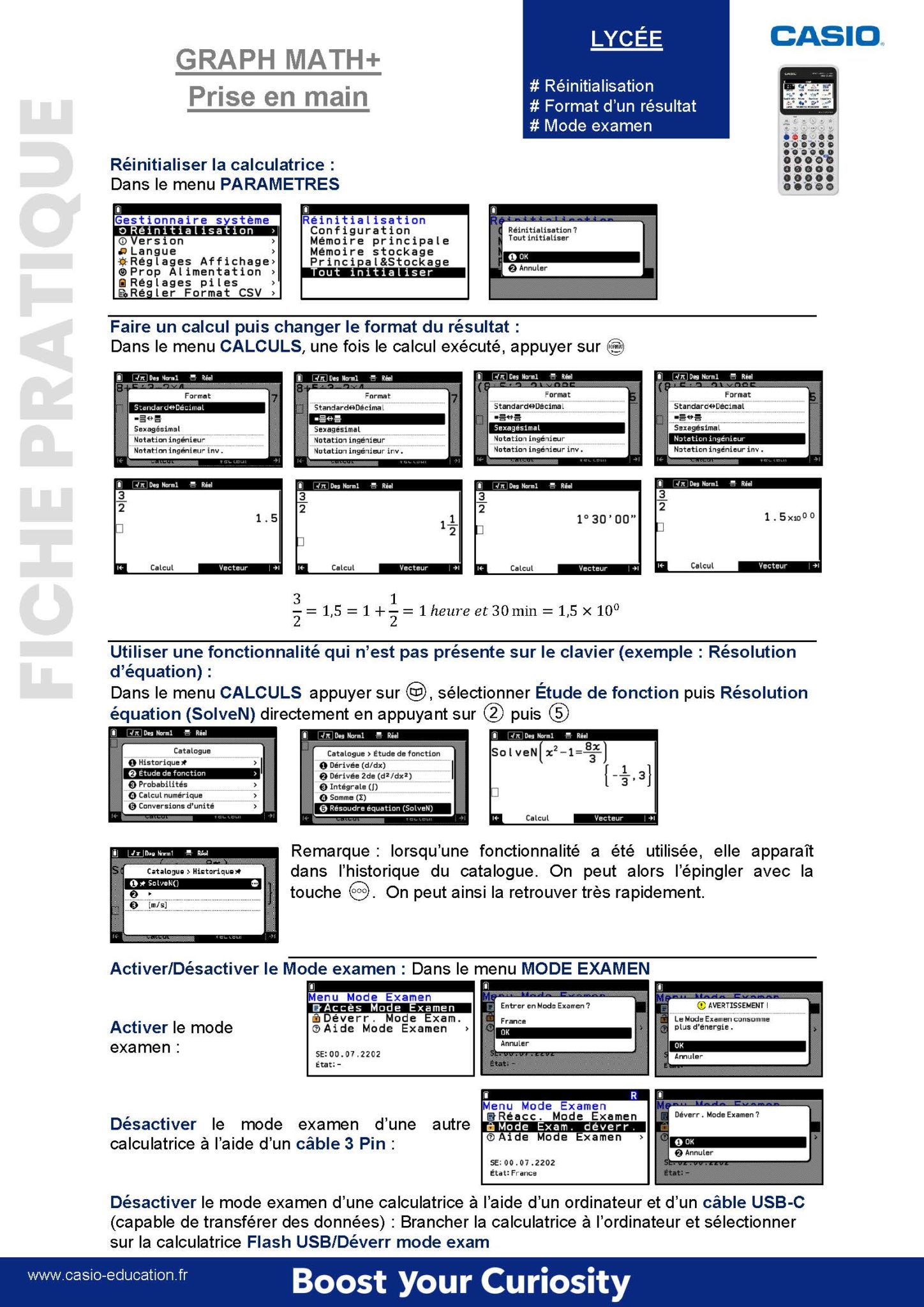 GRAPH MATH+ : Prise en main - Secondaire | Casio Education | CASIO ...