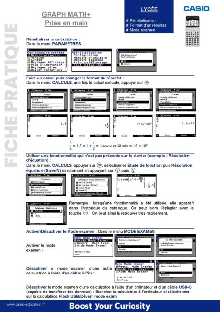 GRAPH MATH+ : Prise en main - Lycée | Casio Education | CASIO Éducation
