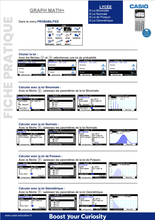 Probabilités avec la calculatrice GRAPH MATH+ - Lycée | Casio Education ...